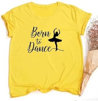Keephen Femmes Danse T-Shirt Dr&ocirc;le Danse Amoureux Col Ras du Cou T-Shirt Danse Danseur Impression 3D Manches Courtes Tee Casual Col Rond Tops