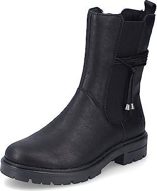 Rieker Femme Bottines Z2880, Dame Bottines Chelsea,Demi-Bottes,Bottines,Bottes de Glisse,Plat,Noir (Schwarz / 00),36 EU / 3.5 UK