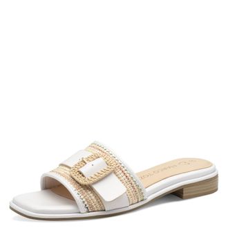 Marco Tozzi Damen Pantoletten mit Schnalle Sommer, Weiß (White Comb), 40 EU