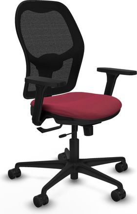 Piqueras y Crespo Gepolsterter B&uuml;rostuhl mit 3D-Armen, h&ouml;henverstellbare Lendenwirbelst&uuml;tze, ausgestattet mit Syncro/Traslack und injiziertem Schaumstoff, Schwarz/Grana