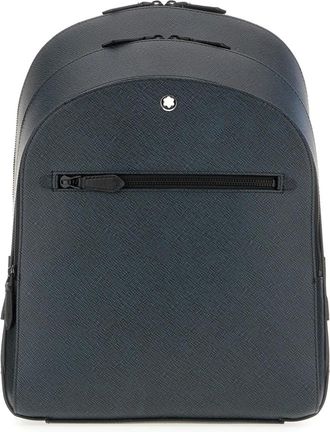Montblanc Montblanc, unisex, Sacs, Bleu, Taille: ONE Size Sac &agrave; dos medium avec 3 compartiments en cuir Sartorial