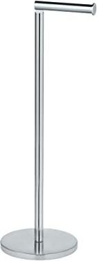 WENKO Stand Toilettenpapierhalter 2-in-1, platzsparender Rollenhalter aus Edelstahl, f&uuml;r bis zu 4 Ersatzrollen, 21 x 55 x 17 cm