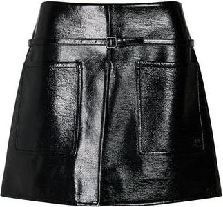 Courr&egrave;ges Mini jupe en coton m&eacute;lang&eacute;