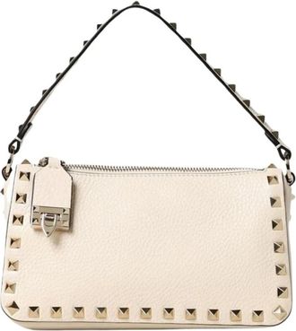 Valentino Garavani Femme, Sacs, Blanc, Taille: ONE Size Sac bandouli&egrave;re en cuir clout&eacute;