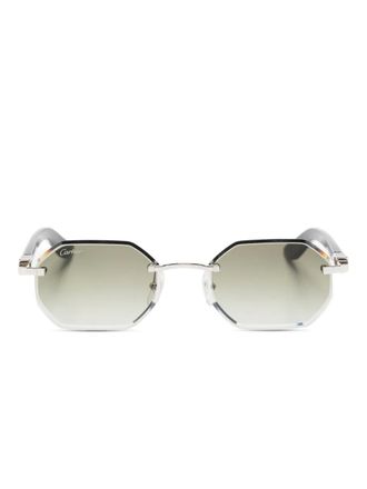 Cartier lunettes de soleil C D&eacute;cor - Argent