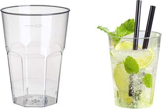 Papstar 20 Gläser für Caipirinha, PS Invitation 0,3 l Ø 8 cm 11 cm glasklar