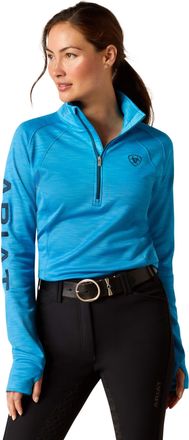 Ariat Womens Tek Team 1/2 Zip Sweatshirt Long Sleeve Fleece in Hawaiian Surf, Size X-Small, by Ariat