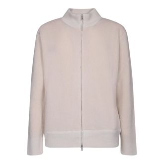 Lardini Homme, Pulls, Blanc, Taille: XL Cardigan Zipp&eacute; &agrave; Col Montant