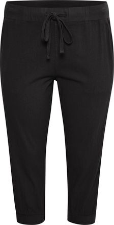 Kaffe Curve Caprihose KCnana Damen Caprihose Sommer Casual 3/4 Sommerhose High Waist Capri Hose Mit Kordelzug Große Größen Black deep 52