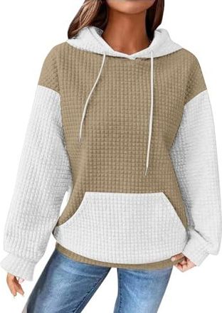 Generic Sweat-shirt surdimensionn&eacute; pour femme - Pull d&eacute;contract&eacute; &agrave; manches longues - Automne - Hiver - Sweat &agrave; capuche avec poche - Manteau long - Veste dauto