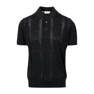 Paolo Pecora Homme, Tops, Noir, Taille: 2XL Polo en Soie et Coton
