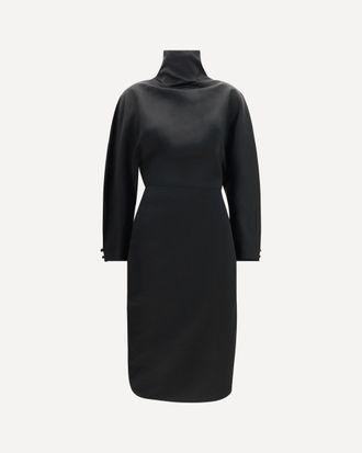 Khaite Harlin draped ramie-blend satin Dress Female 4