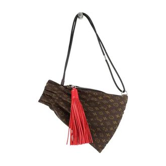 Louis Vuitton Sac &agrave; main Explorer plisse en cuir marron