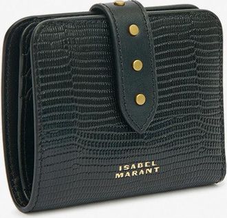 Isabel Marant Portefeuille Oskan Gaufr&eacute; - Femme - Noir - Isabel Marant