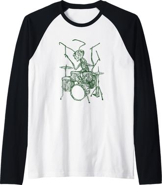 Seembo Ameise spielt Schlagzeug Schlagzeuger Funny Insect Rock Musiker Raglan