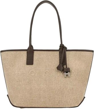 Hogan Femme, Sacs, Beige, Taille: ONE Size Borsa adress shopping piccola in tessuto