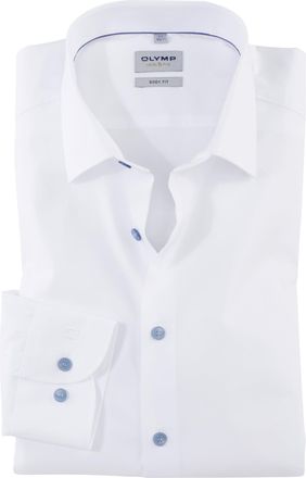 Olymp Herren Businesshemd Langarm Level.Five.Body.fit,Einfarbig,Body fit,New York Kent-2,Rauchblau 13,43