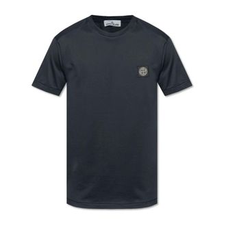 Stone Island Homme, Tops, Noir, Taille: S T-shirt marine avec logo