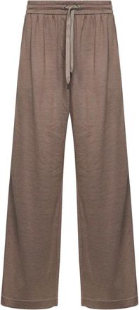 Brunello Cucinelli Femme, Pantalons, Brun, Taille: 38 FR Pantalon Large avec Cordon de Serrage