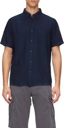 s.Oliver Regular Fit: Kurzarm-Hemd aus Lyocellmix mit Button-Down-Kragen