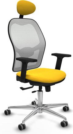 Piqueras y Crespo Jorquera Stuhl mit Lendenwirbelst&uuml;tze mit 2D-Armlehnen und festem Kopfteil, ausgestattet mit Syncro/Traslack und eingespritztem Schaumstoff, Rollen 65