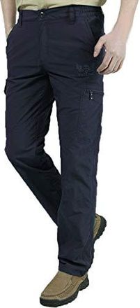 Generic Pantalon de jogging long et l&eacute;ger pour homme - Pantalon de sport avec plusieurs poches - Pantalon de loisirs vintage - Pantalon de travail a&eacute;r&eacute; - Coup