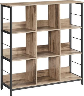 Vasagle Meuble de Rangement 3 Niveaux, &Eacute;tag&egrave;re Rangement, Biblioth&egrave;que Style Industriel, 9 Cubes, pour Salon, Bureau, Entr&eacute;e, Cuisine, 30 x 100 x 103,1 cm