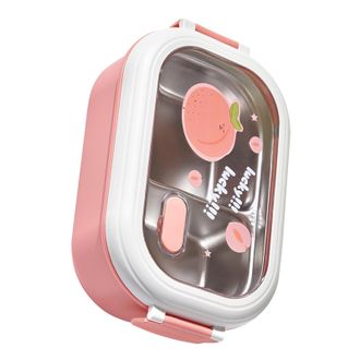 Generic Lunchbox aus Edelstahl, Auslaufsichere, Geteilte, Isolierte Lebensmittelbox f&uuml;r Studenten, B&uuml;roangestellte, Tragbar und Sicher f&uuml;r das Schulb&uuml;ro (PINK