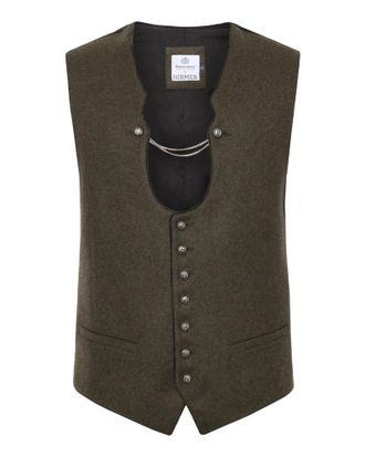 Hammerschmid Trachtenweste Vinzenz in Loden-Qualit&auml;t mit Zierkette in