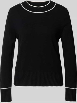 Marc Cain Regular Fit Pullover aus Wolle Alpaka mit Kontraststreifen