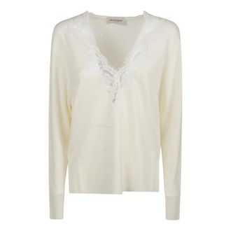 Ermanno Scervino V-Ausschnitt Pullover - - Knitwear - Damen - Wei&szlig; - M