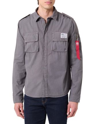 Alpha Industries Urban Military Shirt Overshirt für Herren Vintage Grey