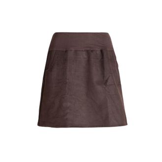 vishes Damen-Cordrock mit breitem Bund & Taschen in Braun | Gr&ouml;&szlig;e 3XL (44-46) | Handgefertigt aus 100% Baumwolle | F&uuml;r warme & kalte Monate | Nachhaltige Alt