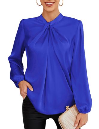 Grace Karin Tops Damen Langarm Oberteil Rockabily Retro Party Langarm Top Cl2199-15 Saphir M