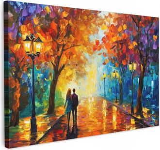 MuchoWow © Wandbilder Klein 30x20 cm Mini Schlafzimmer Home Deko Wohnung Bild Wohnzimmer Fotoleinwand Wand Bilder Leinwand Wall Decor Ehepaar - Liebe - Wald - 