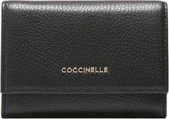 Coccinelle Metallisches Weichgeldb&ouml;rse aus genarbtem Leder