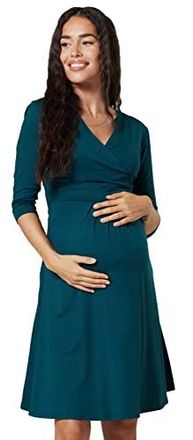 Happy Mama Robe de Grossesse Manches 3/4 Baby Shower 017 (Vert Fonc&eacute;, 44, 2XL)