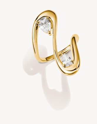 Thomas Sabo bague avec zirconia blanc en forme de goutte en or jaune, blanc-Dor&eacute;