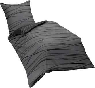 Kaeppel Wendebettwäsche Mako-Satin dunkelgrau Größe 1x 155x220 cm + 1x 80x80 cm