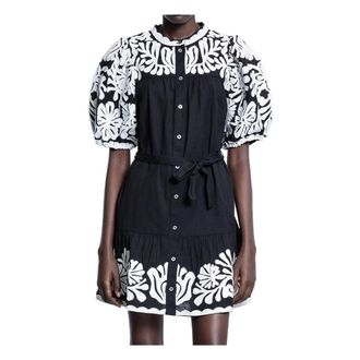 Sea NY Femme, Robes, Multicolore, Taille: 36 FR Agathe Applique Puff Sleeve Mini Dress