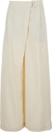 Brunello Cucinelli Femme, Pantalons, Blanc, Taille: 40 FR Sartorial Wrap Pantalons