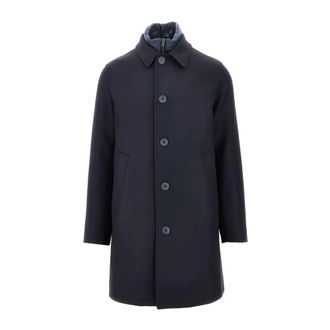 Herno Insulated Collar Trench Coat - - Coats - Herren - Blau - 2XL