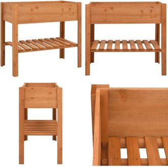 vidaXL Vidaxl - Jardinière 88x43x80 cm Bois de sapin - Jardinier - Plante - Supports Pour Plantes - Meuble Extérieur - Rangement Intérieur - Home & Living