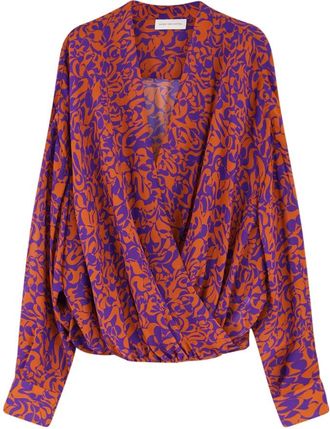 Dries Van Noten Femme, Blouses et Chemises, Multicolore, Taille: 40 FR Manches Longues avec Col en V Profond