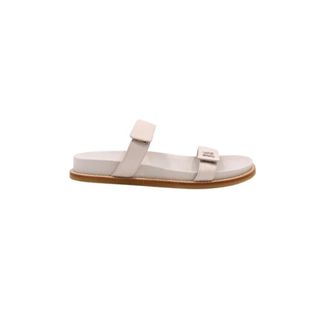 Emporio Armani Leather Slides With Logo - - Shoes - Damen - Grau - 37 EU