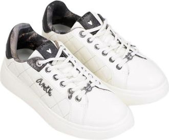 Anekke Chaussures originales pour femme, avec plateforme, semelle large, lacets blancs, imprim&eacute; int&eacute;rieur, effet rembourr&eacute;, blanc, 37 EU