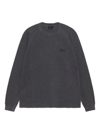 St&uuml;ssy t-shirt gaufr&eacute; &agrave; manches longues - Noir