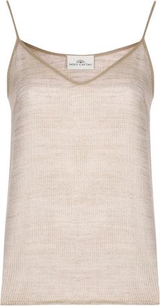 Holy Caftan haut à col v - Tons neutres