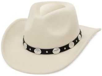 Eozy Frauen M&auml;nner Western Cowboy Fedora Filzhut breite Krempe Outdoor Cowgirl Hut mit G&uuml;rtelschnalle