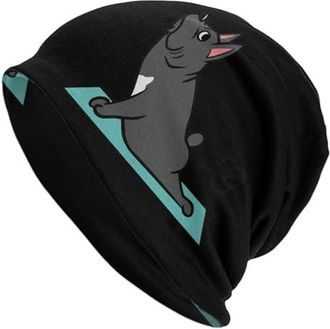 Generic Homme Femme Bonnets De Ski Yoga avec Un Bouledogue Fran&ccedil;ais Hiver Chapeaux Classique Bonnets Tricot&eacute; Mode Bonnet dhiver pour Ski Hiver Patinage